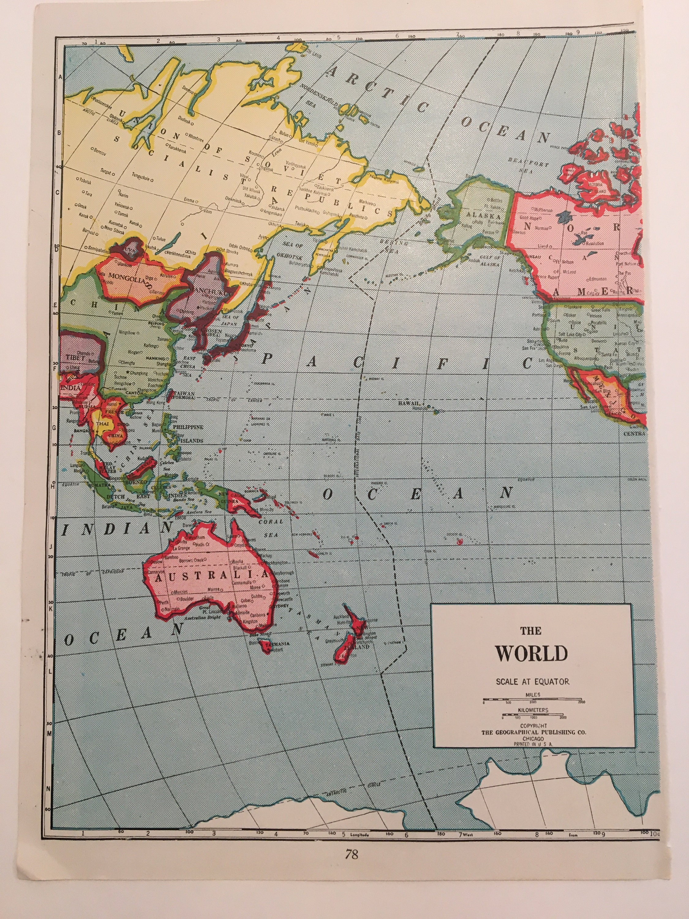 1940s the World Map During WWII Vintage Atlas - Etsy