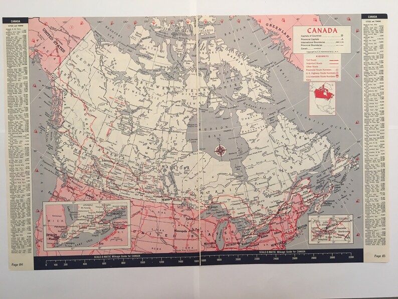 1960s Canada Map Vintage Atlas - Etsy