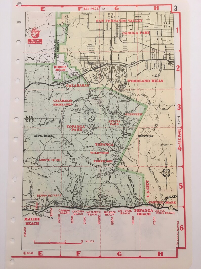 1960s Vintage Malibu Map Vintage Road Atlas | Etsy