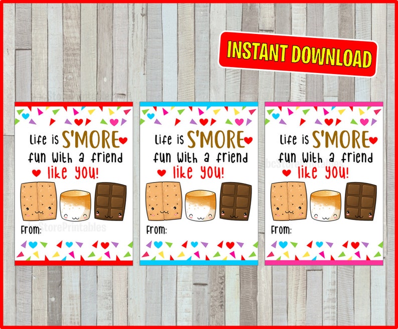 Smores Valentine Valentine's Cards Valentine Cards for - Etsy