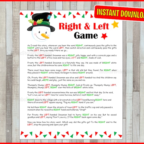 Left Right Baby Shower Game - Etsy