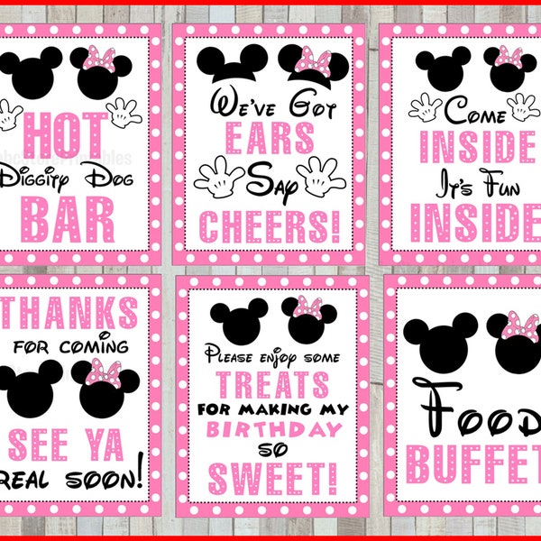 Minnie Mouse Party Signs - Etsy