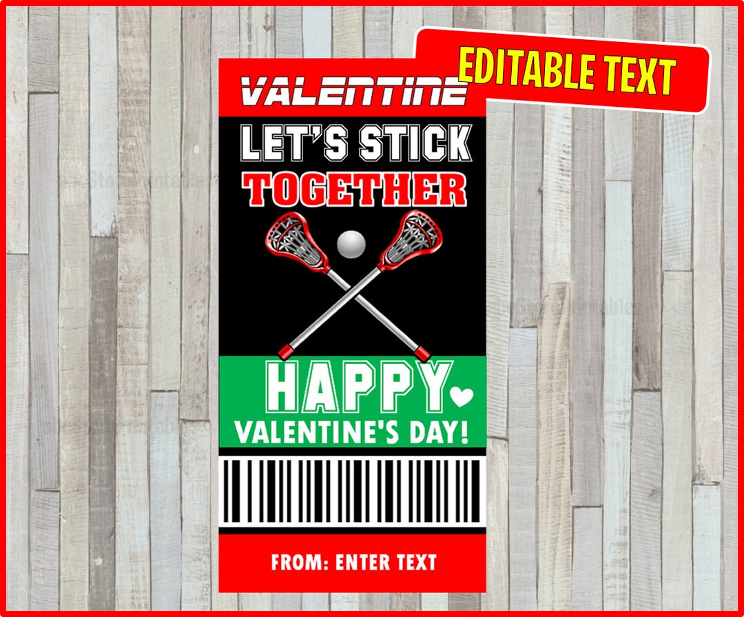 Lacrosse Ticket Valentine's Day Cards, Let's Stick Together Valentines ...