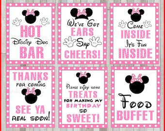 Printable Set of Mickey Minnie Mouse Party Signs, 5x7 and 8x10 INSTANT ...