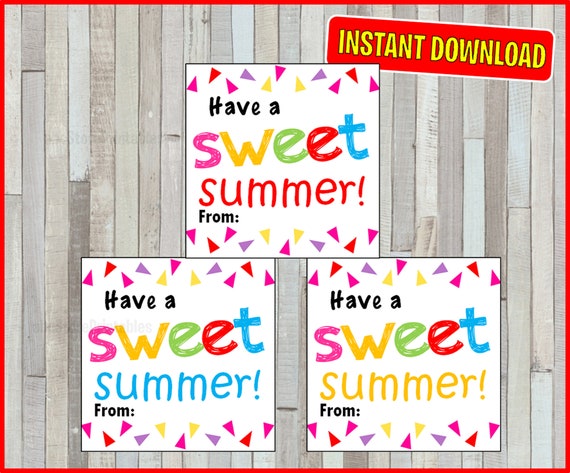 Have a Sweet Summer Teacher Gift Tag Sweet Treat Homemade - Etsy
