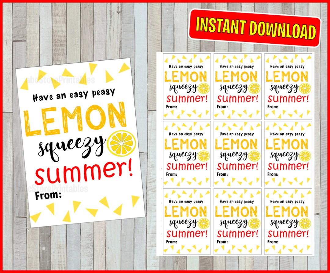 Printable Teacher Appreciation Week Gift Tag, Easy Peasy Lemon Squeezy ...