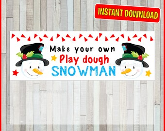 Instant Download PRINTABLE - EDITABLE Make Your Own "play Dough Snowman ...