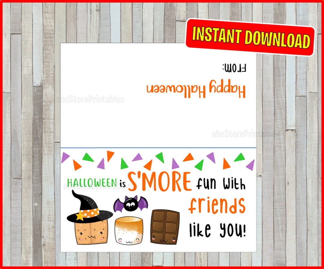 PRINTABLE Halloween Favor Tags, Halloween Tags, Smores Tags, S'mores ...