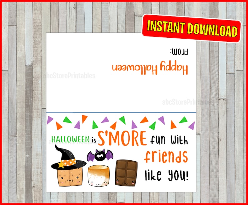 PRINTABLE Halloween Favor Tags Halloween Tags Smores Tags - Etsy