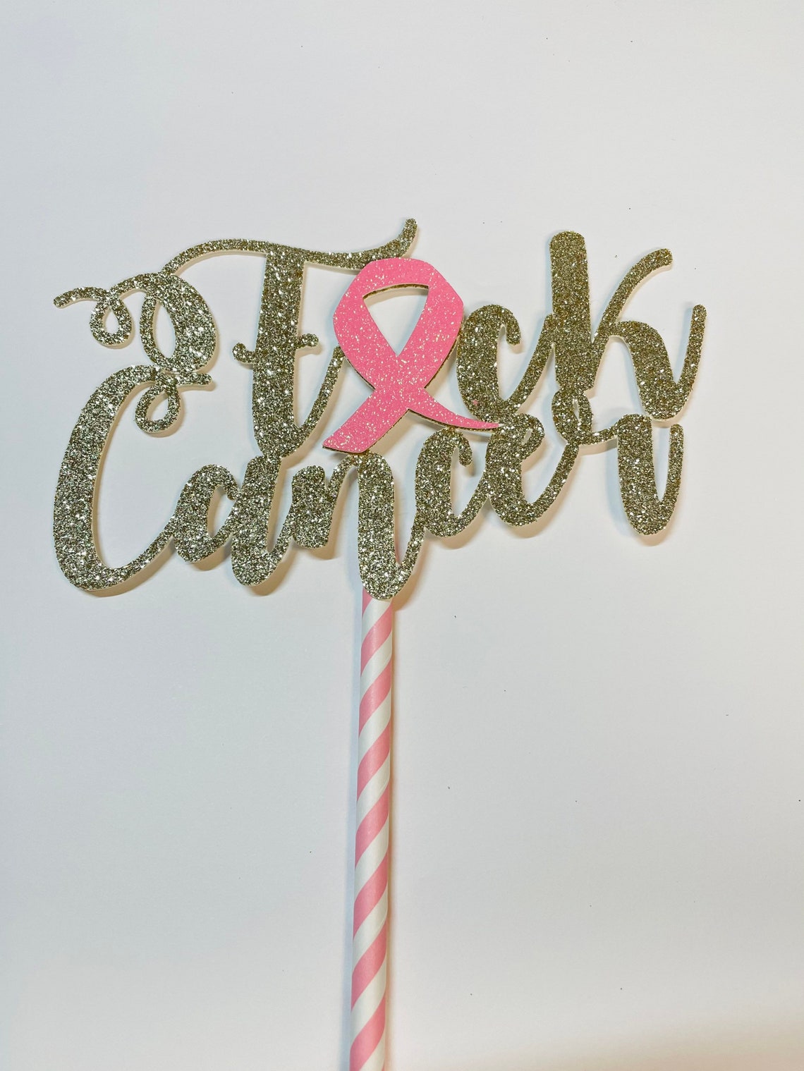 Fck Cancer Cake Topper Pink Ribbon/Breast Cancer | Etsy