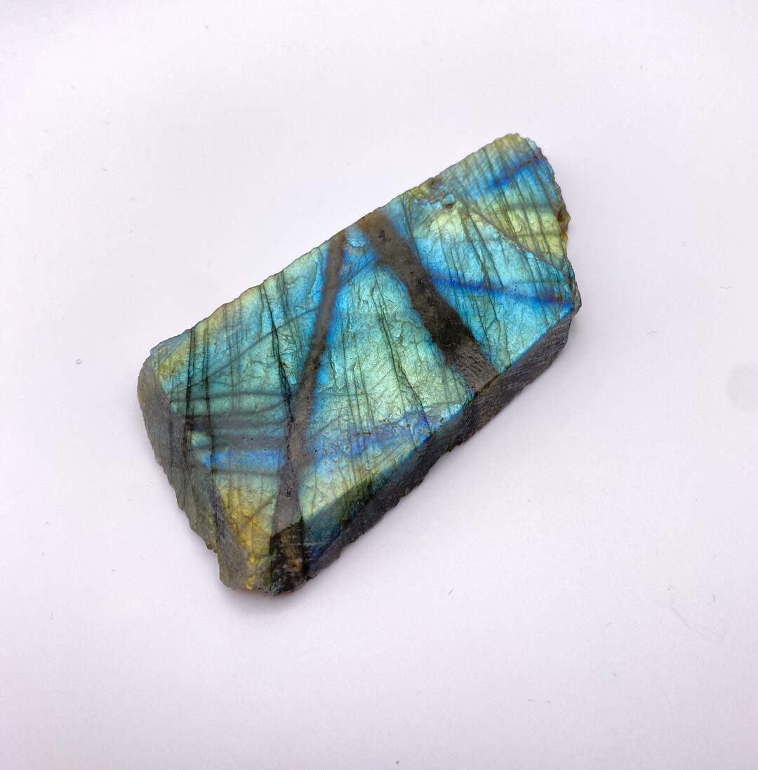 Raw Unpolished Labradorite Feldspar Slab, Natural Labradorite Lapidary ...
