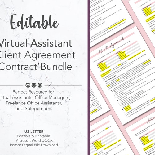 Virtual Assistant Contract Virtual Assistant Agreement - Etsy