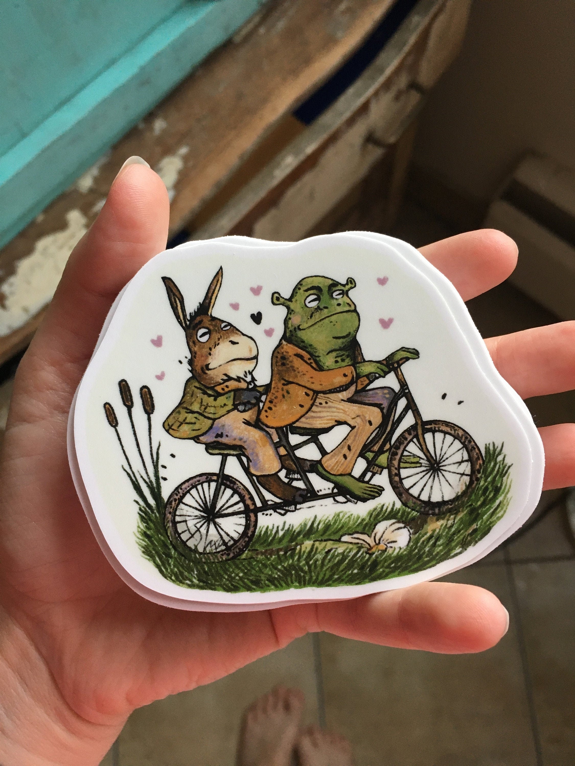 Shrek and Donkey x Frog and Toad sticker | Etsy
