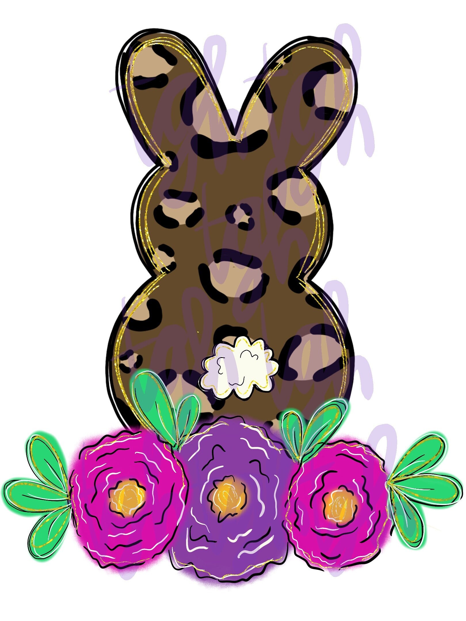 Leopard Easter Bunny PNG - Etsy