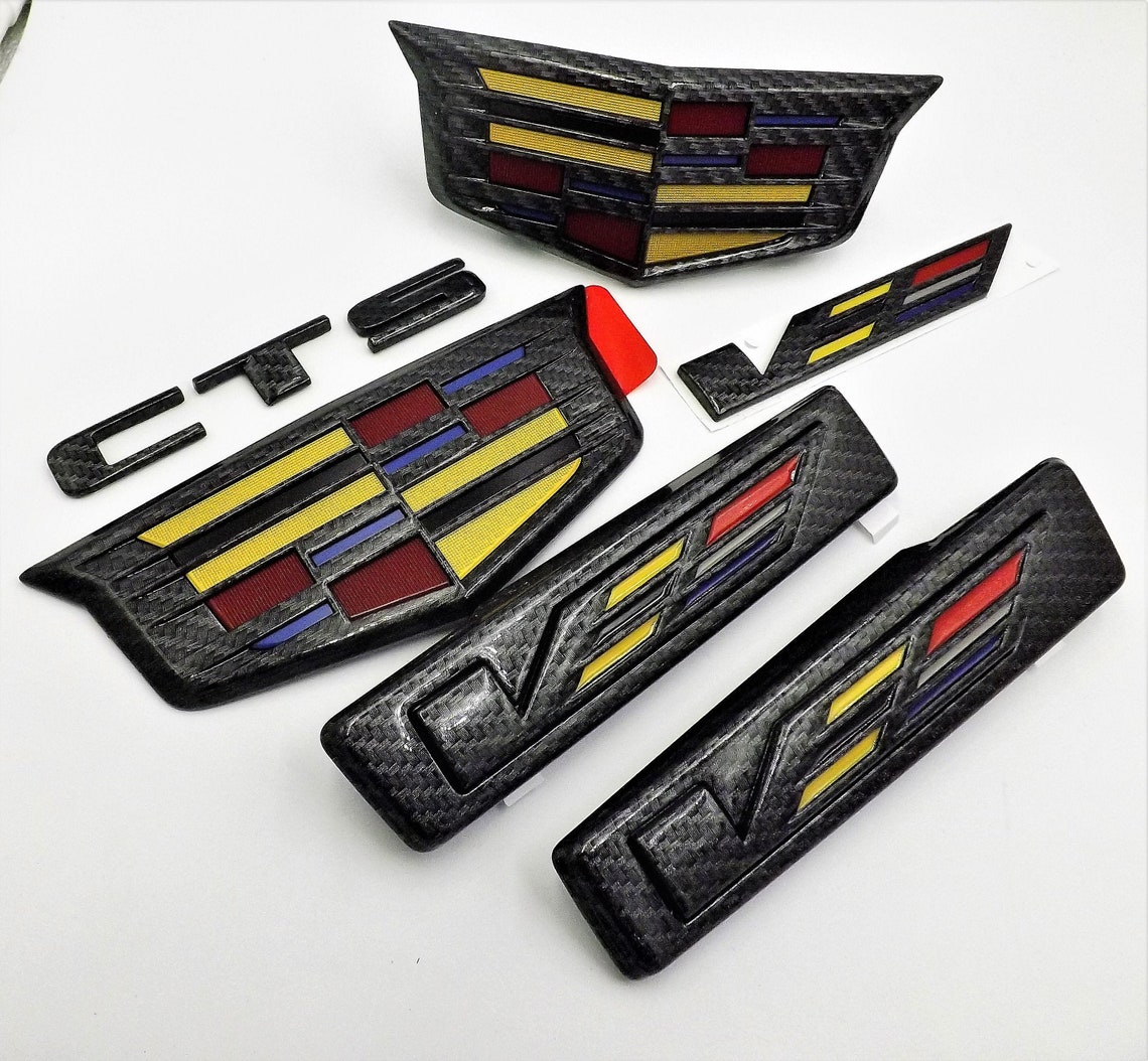 Cadillac CTS-V Black Carbon Fiber Emblem Set 16-19 Genuine V - Etsy