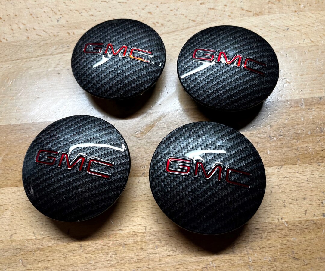 GMC Acadia Red & Black Carbon Fiber Wheel Center Cap X4 Set GM OEM - Etsy