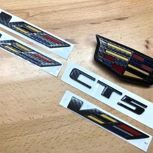 Cadillac CT5-V Black Carbon Fiber Effect Emblem Set 20-24 Genuine GM - Etsy
