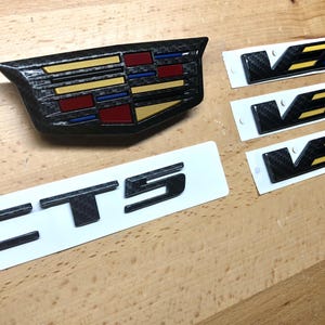 Cadillac CT5-V Black Carbon Fiber Effect Emblem Set 20-24 Genuine GM - Etsy