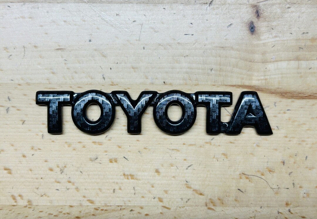 Toyota Corolla Black Carbon Fiber Effect Nameplate Trunk Emblem OEM ...