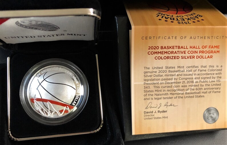 FIRST COLORIZED US Coins Basketball Hall of Fame Silver - Etsy
