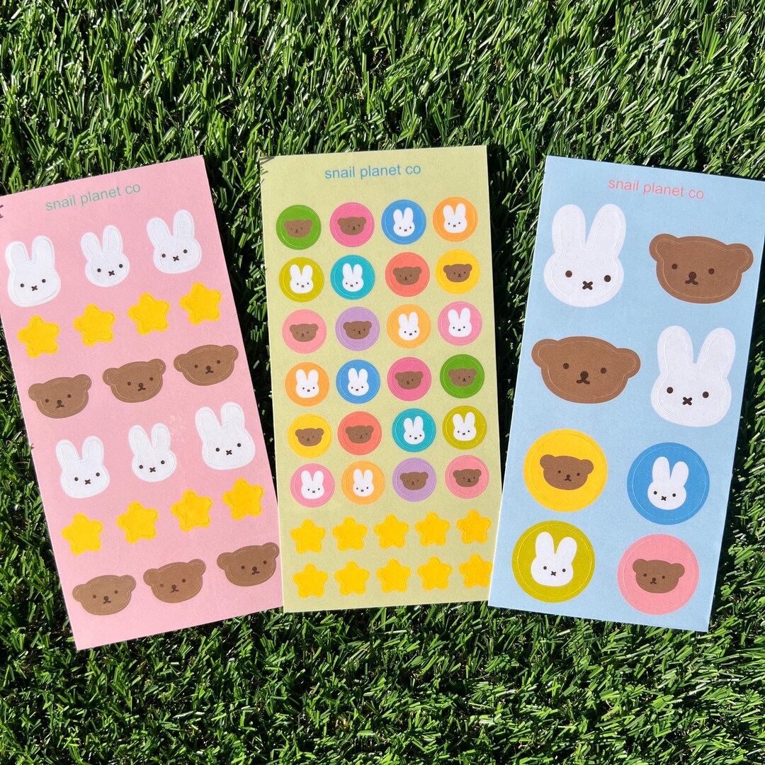 Bunny + Bear Sticker Sheets - Etsy