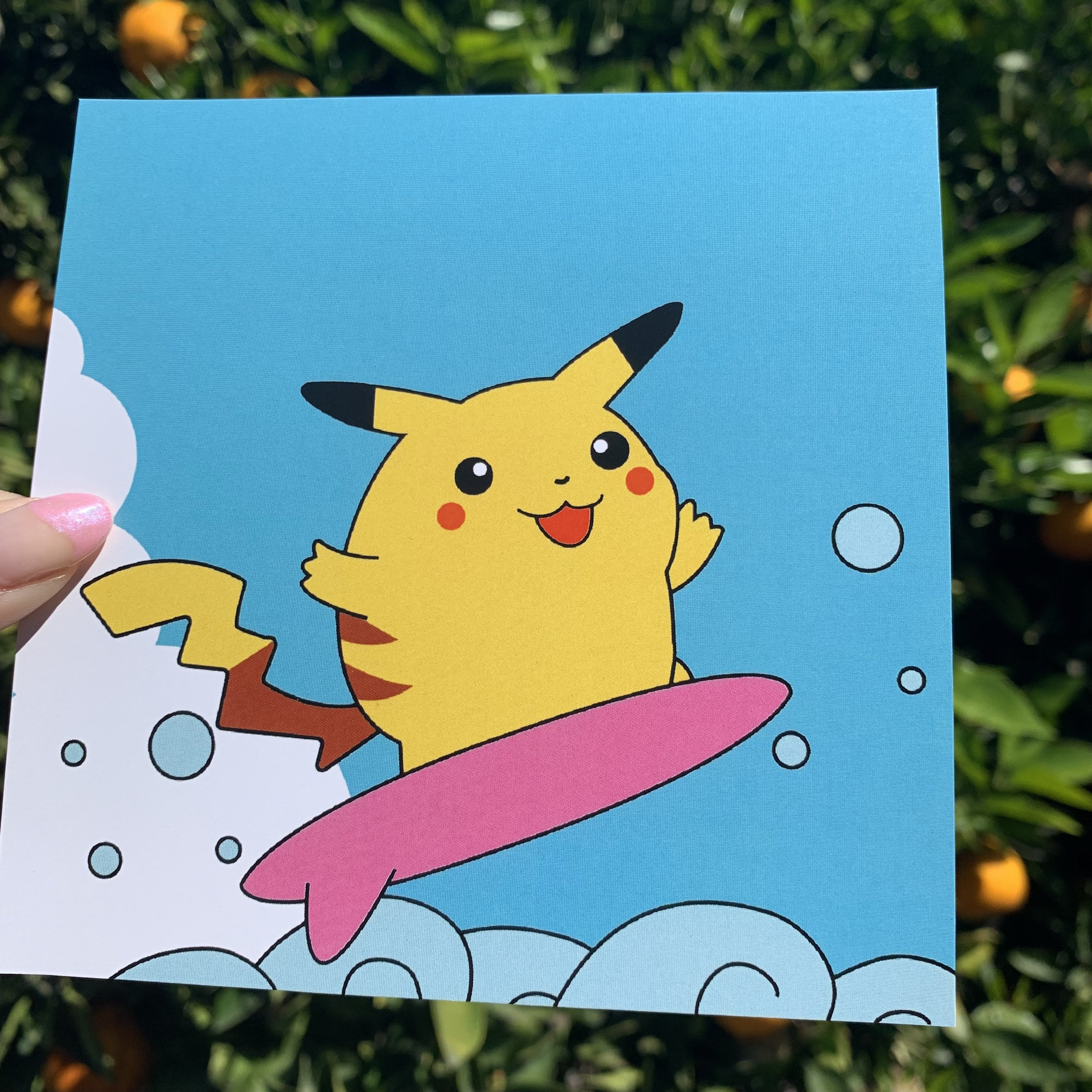Surfing Pikachu Art Print - Etsy