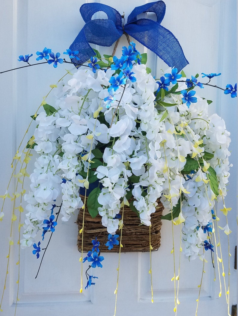 Spring Basket for front Door Gift for Mom Door Wreath | Etsy