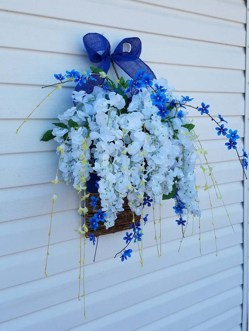 Spring Basket for front Door Gift for Mom Door Wreath | Etsy