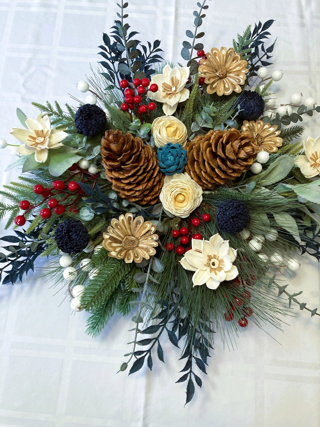 Winter Tabletop Centerpiece, Christmas Table Decor, Gift for Mom - Etsy
