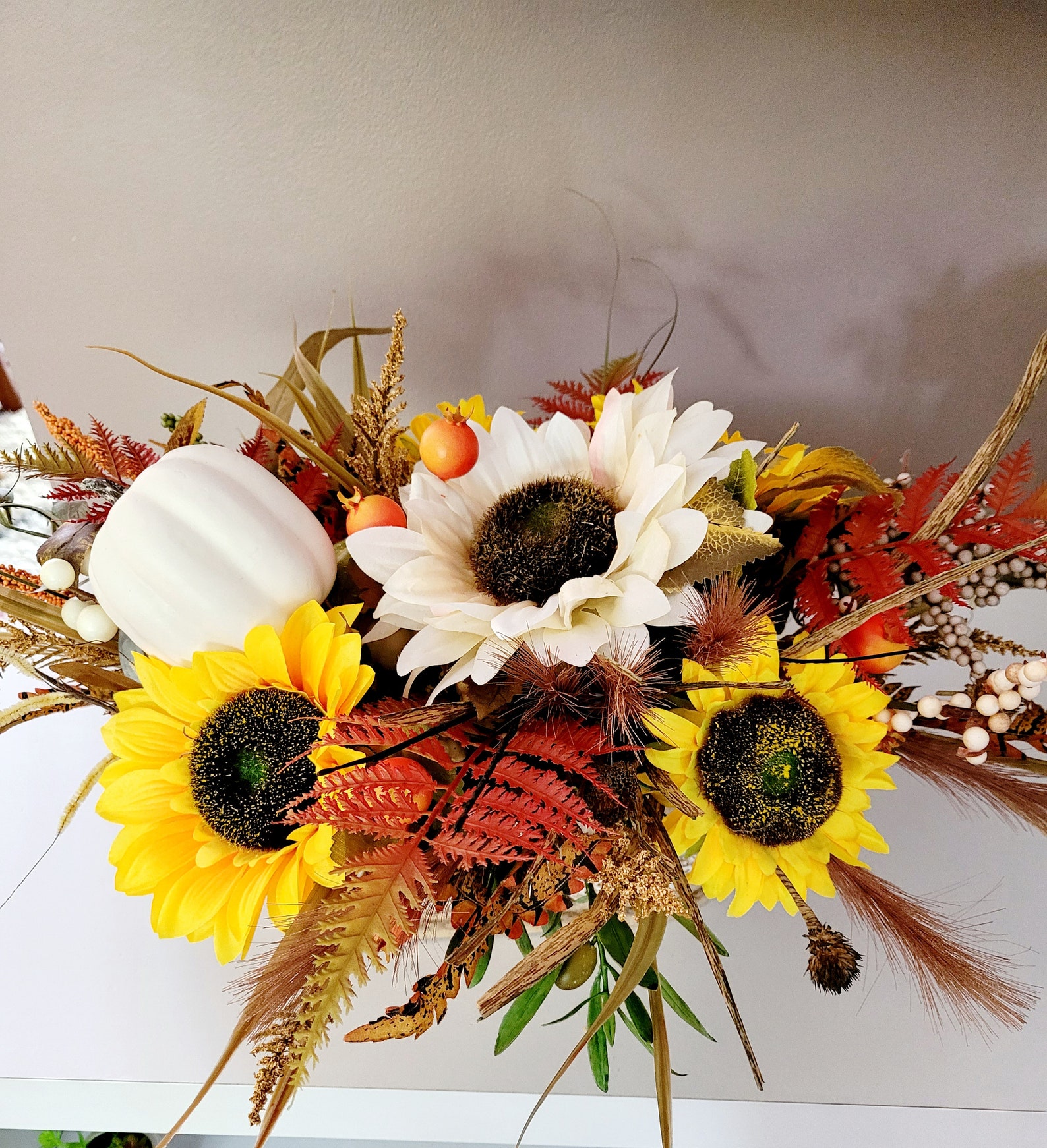 Sunflower Bucket Floral Arrangement Table Centerpiece Fall - Etsy