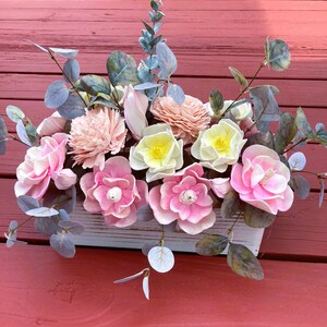 Wood Flowers Arrangement, Summer Centerpiece, Table Decoration, Gift ...