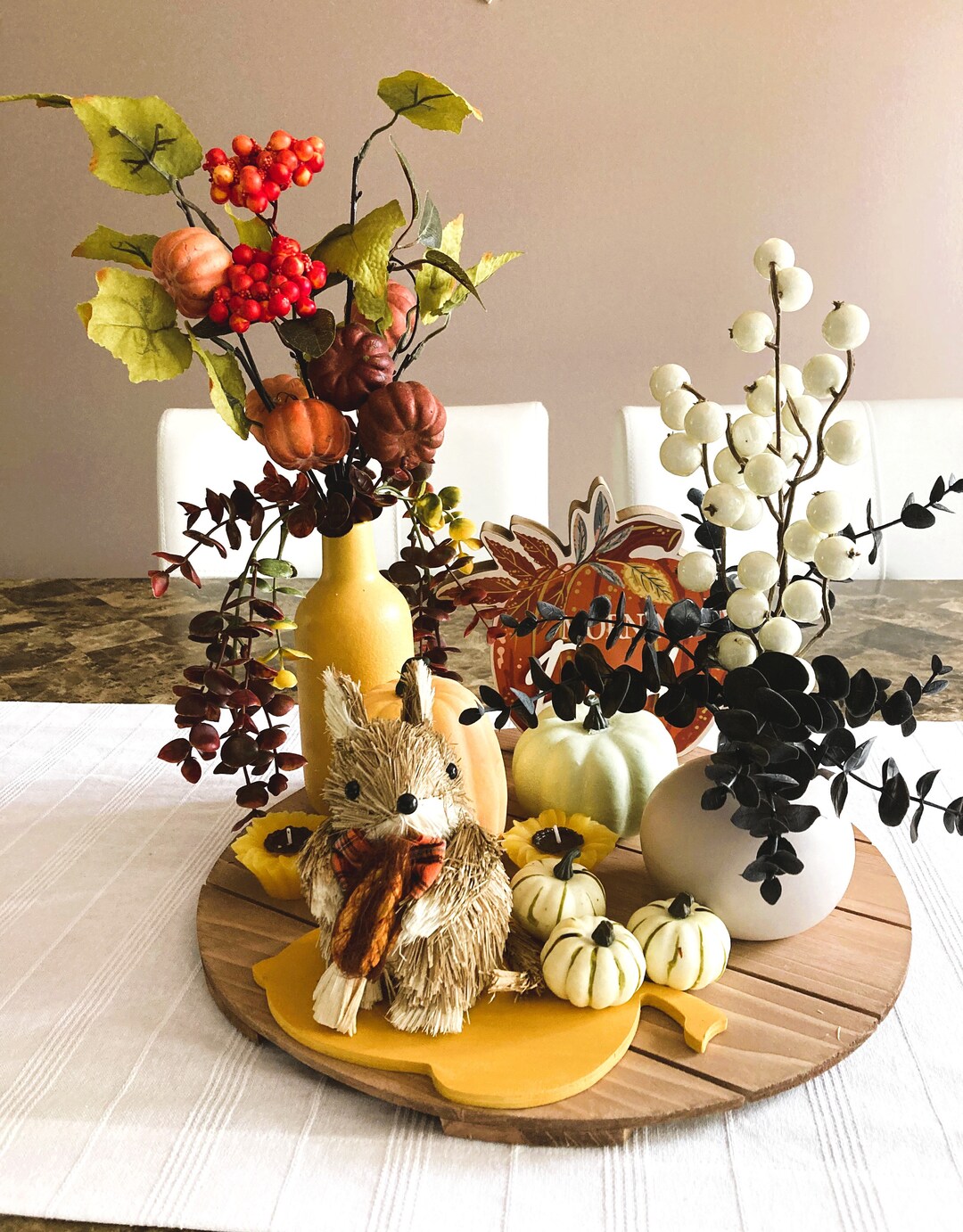 Fall Centerpiece, Modern Autumn Table Decor, Coffee Table Arrangement ...