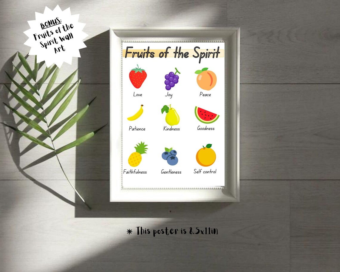 Fruits of the Spirit Bundle, Scripture Cards, Prayer Cards, Matching ...