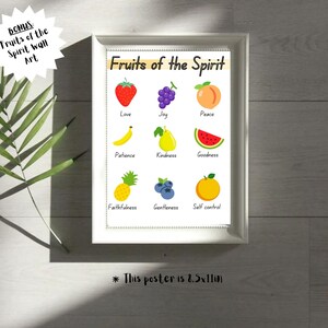 Fruits of the Spirit Bundle, Scripture Cards, Prayer Cards, Matching ...