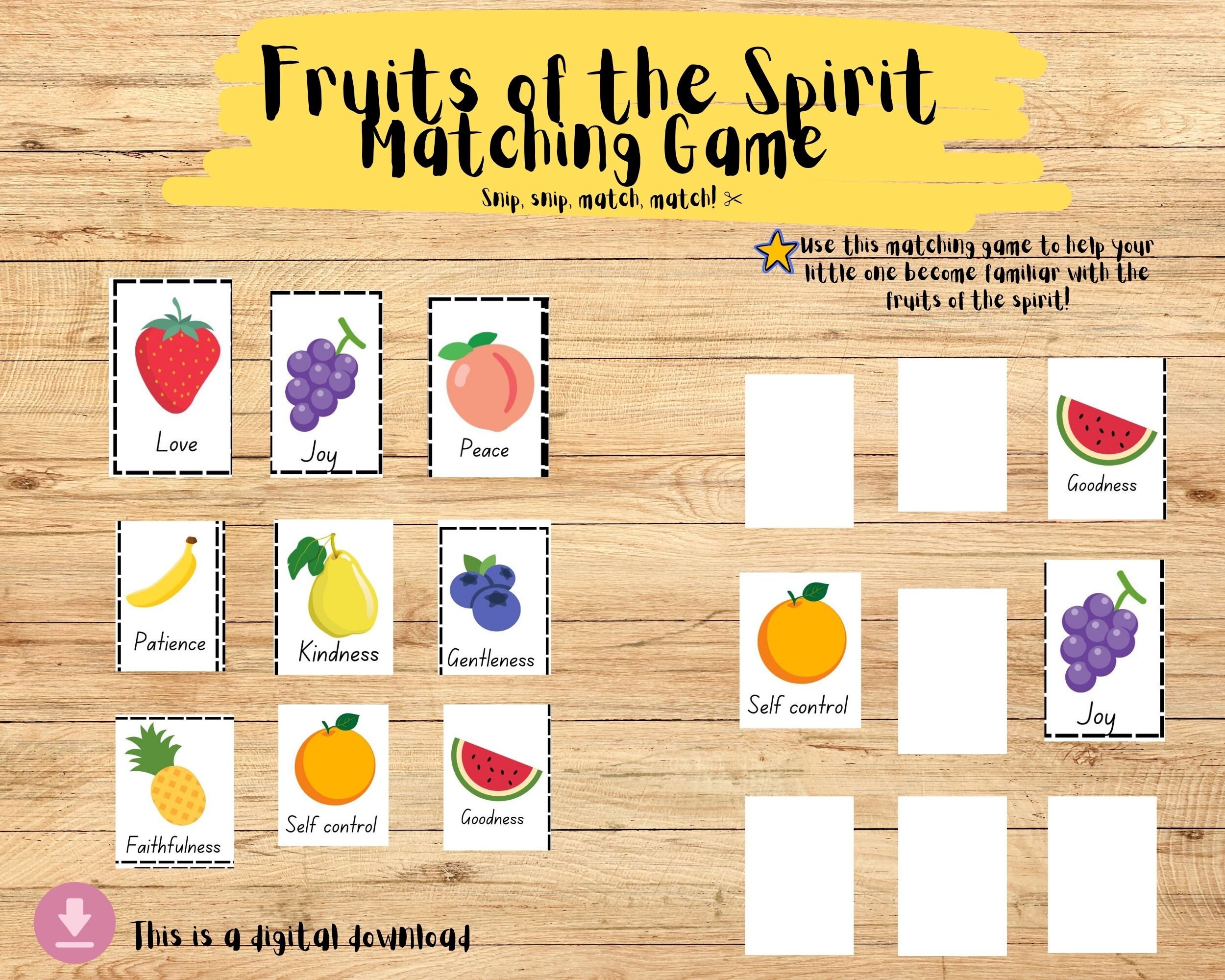 Fruits of the Spirit Bundle, Scripture Cards, Prayer Cards, Matching ...