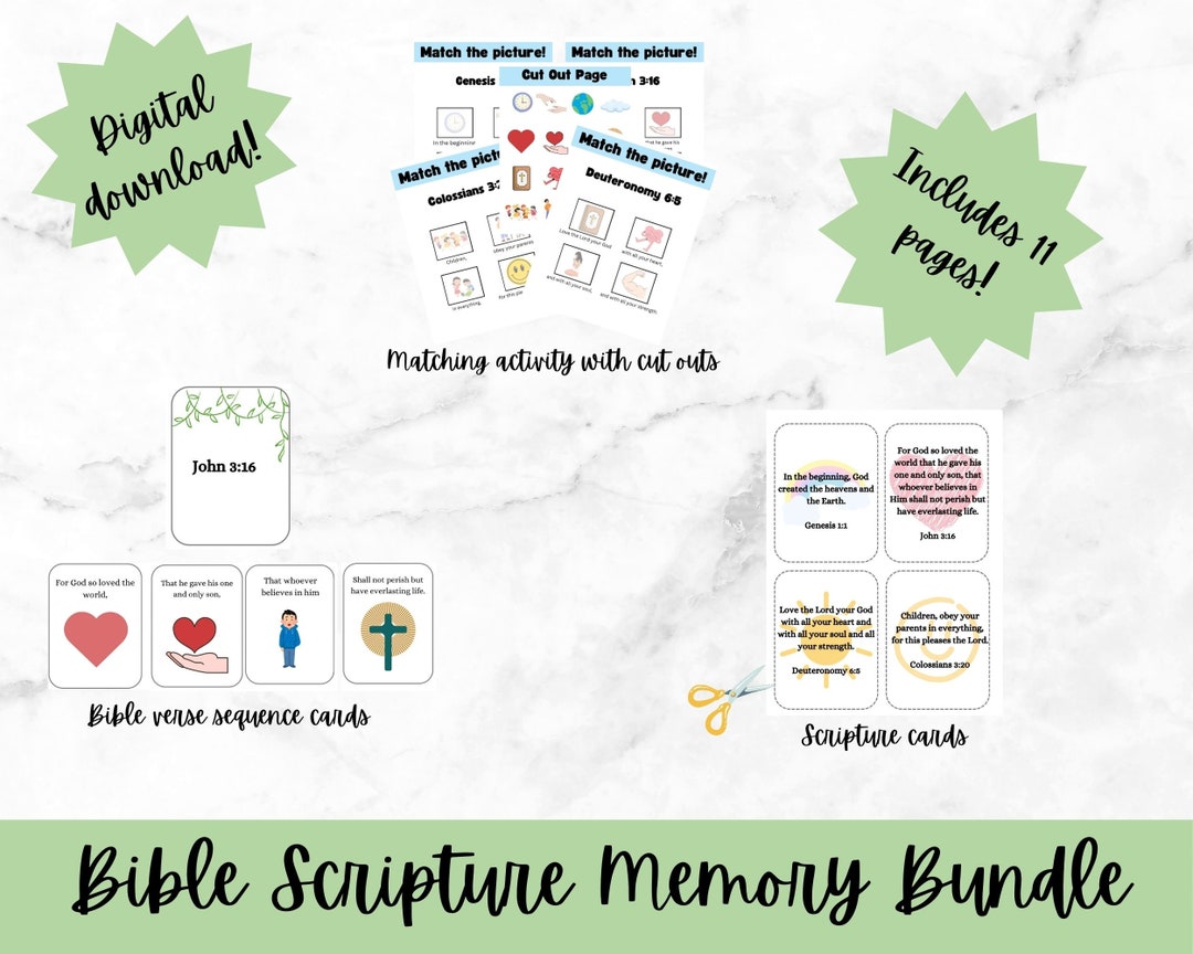 Scripture Cards, Toddler Activity Printable, Bible Verse Sequence Cards ...