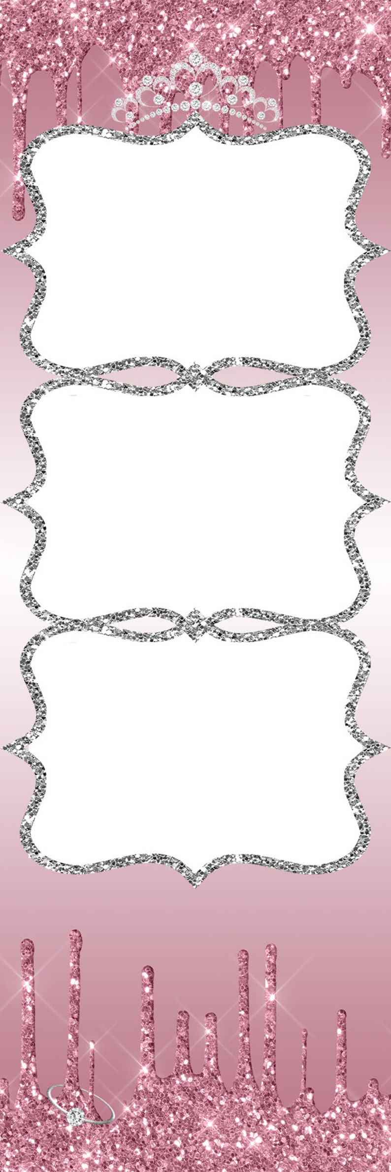 Dripping Glitter Pink Photo Booth Template 2x6 - Etsy