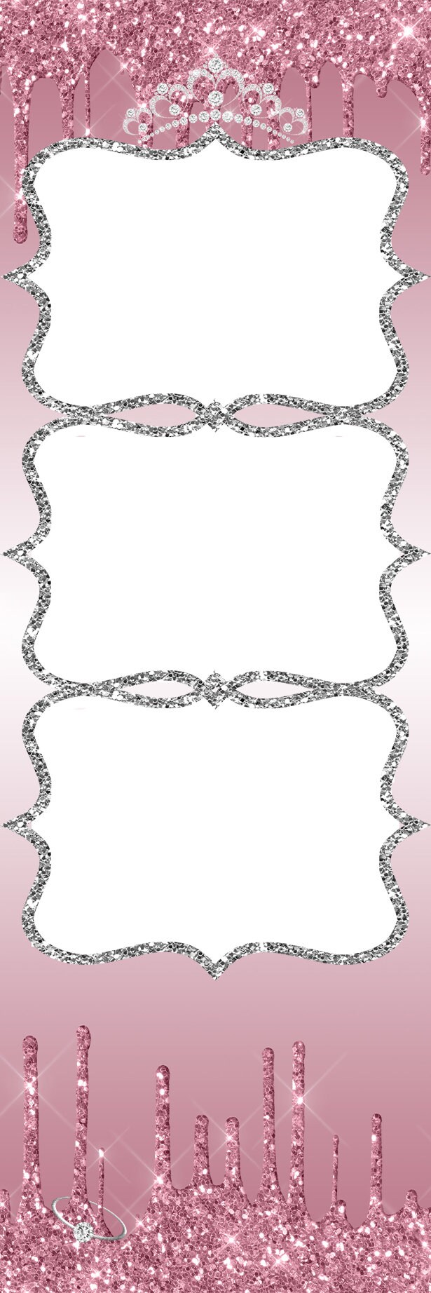 Dripping Glitter Pink Photo Booth Template 2x6 - Etsy