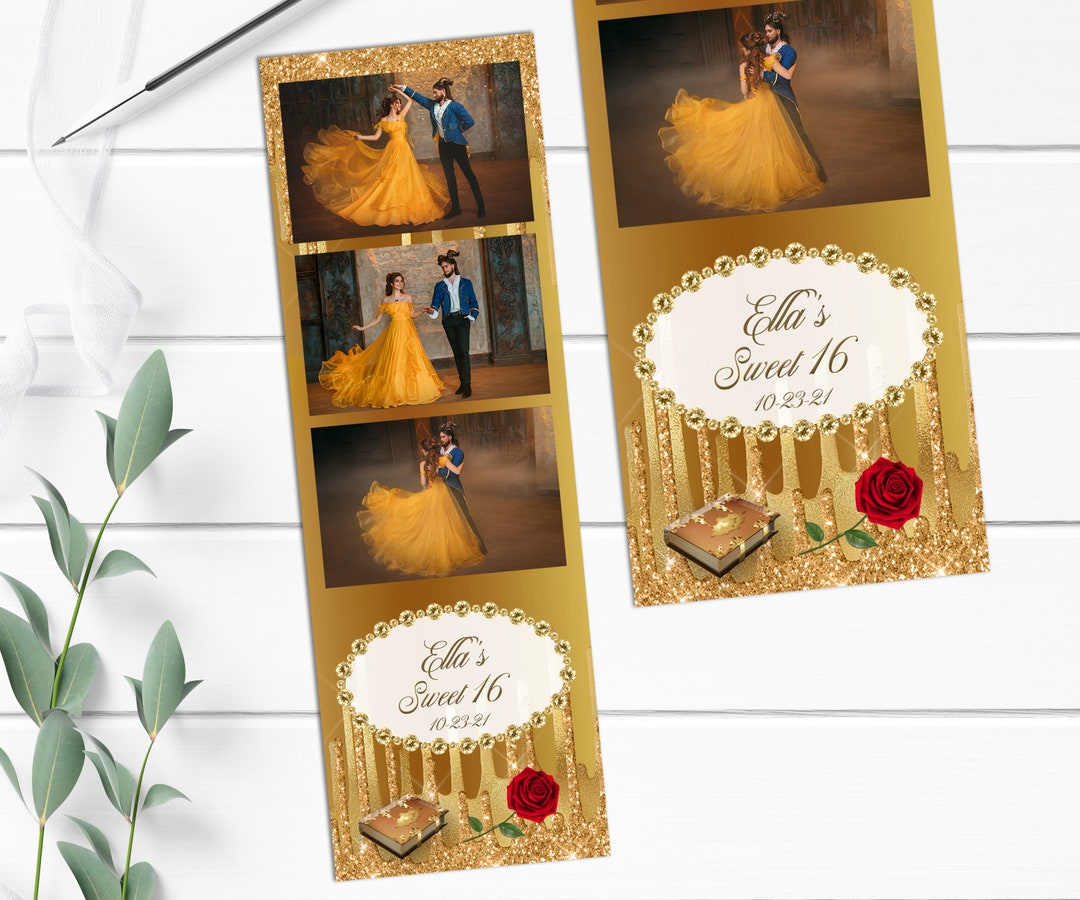 Beauty and the Beast Photo Booth Template 2x6 (digital Download) - Etsy