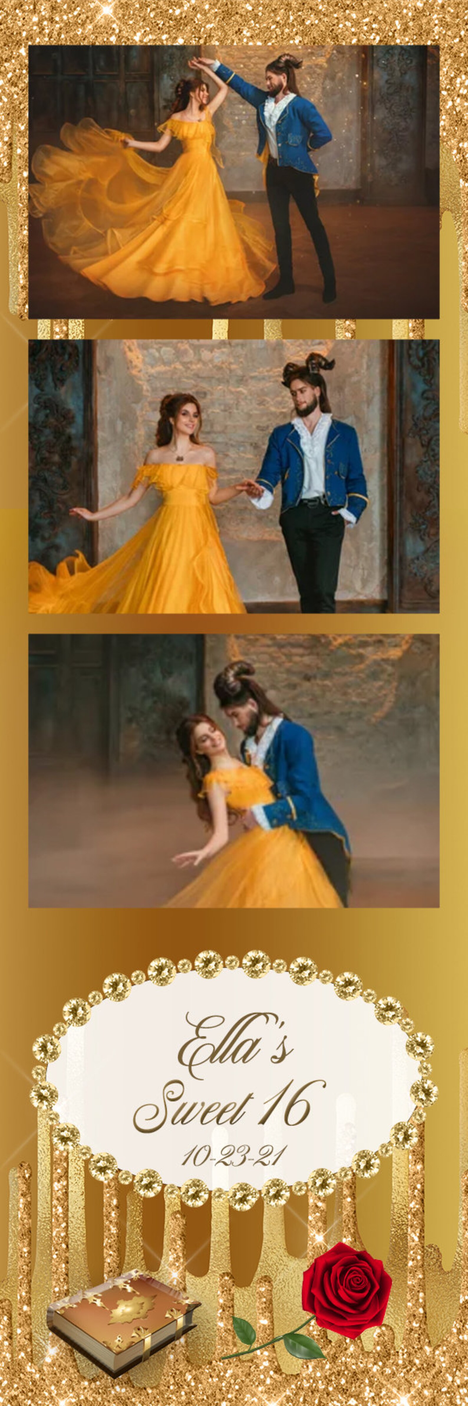 Beauty & the Beast Photo Booth Template 2x6 - Etsy UK