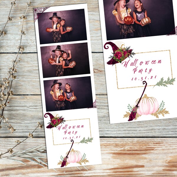 Simple Black and White Linen Photo Booth Template 2x6 - Etsy