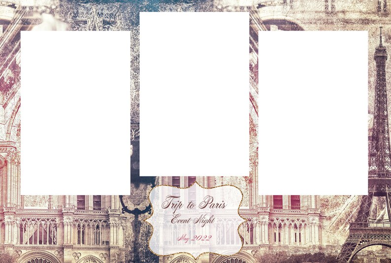 Paris Photo Booth Template Set 4x6 & 2x6 - Etsy