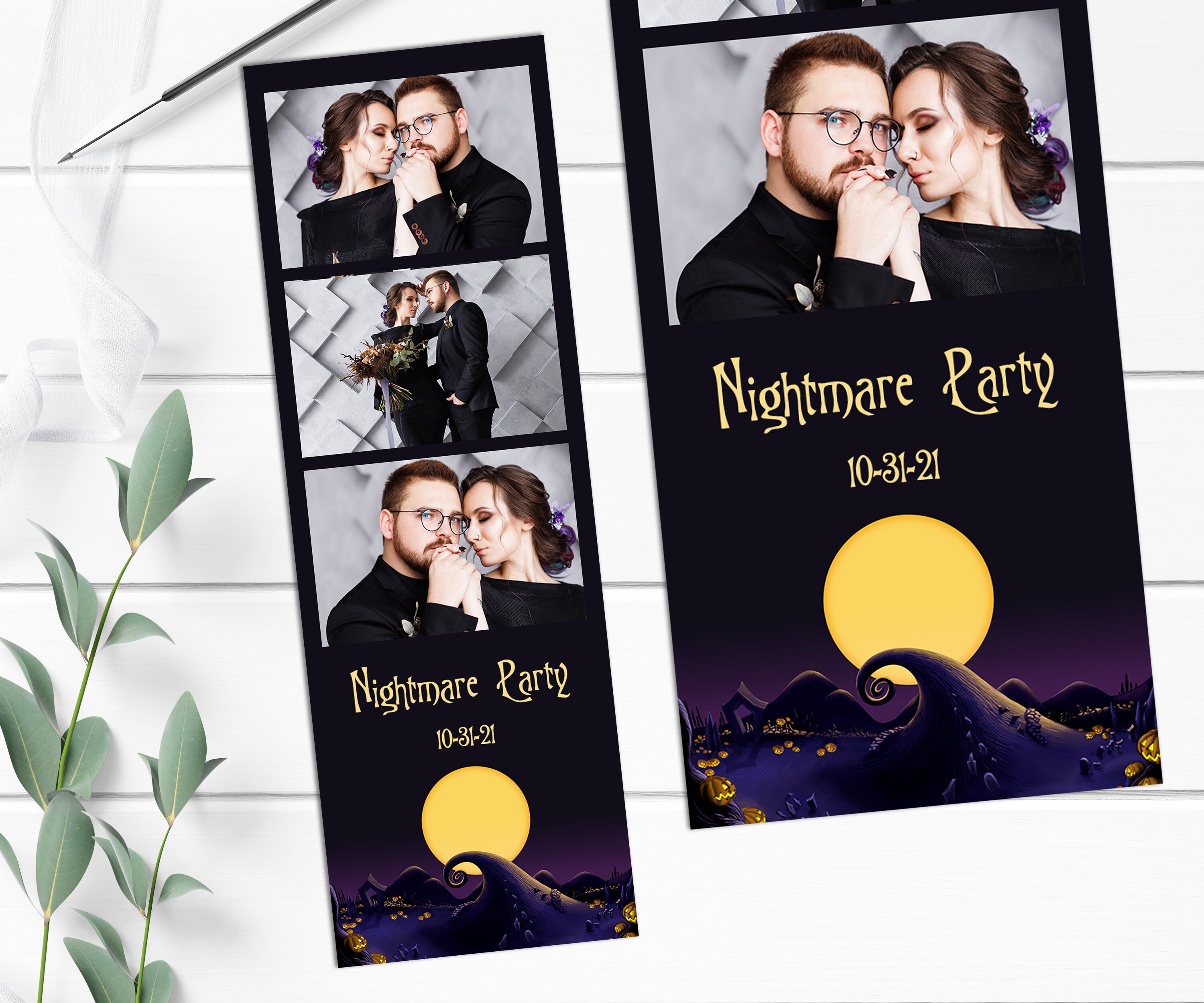 Nightmare Before Christmas Photo Booth Template 2x6 - Etsy