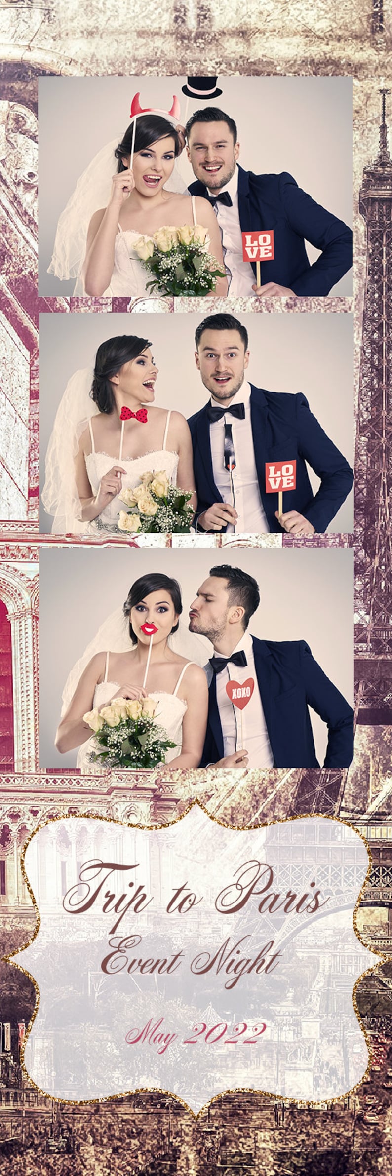 Paris Photo Booth Template 2x6 (instant Download) - Etsy
