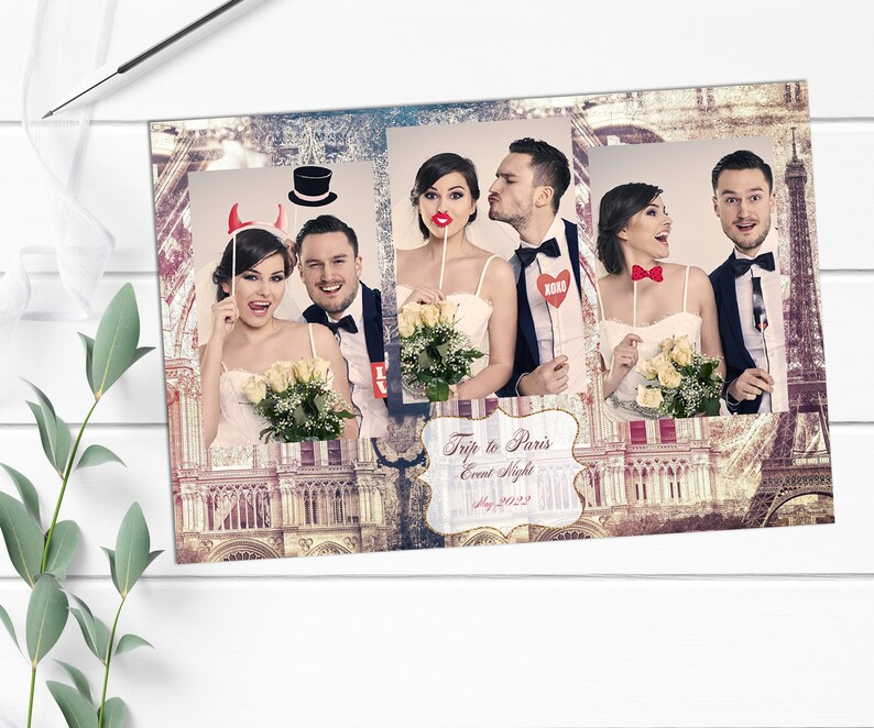 Paris Photo Booth Template Set 4x6 & 2x6 - Etsy