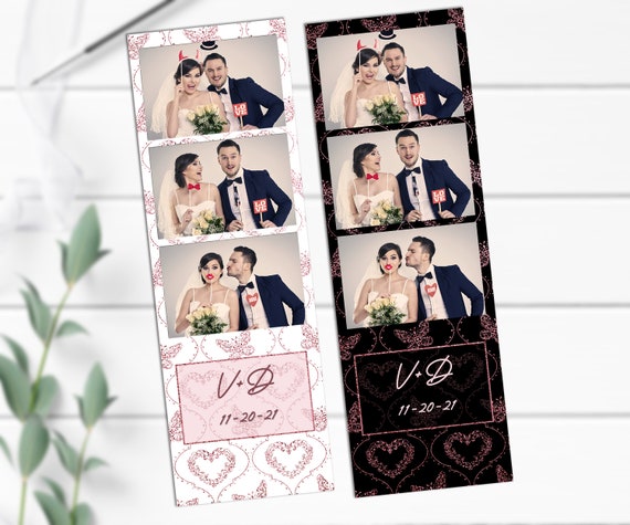Rose Gold Butterflies Set Photo Booth Template 2x6 - Etsy