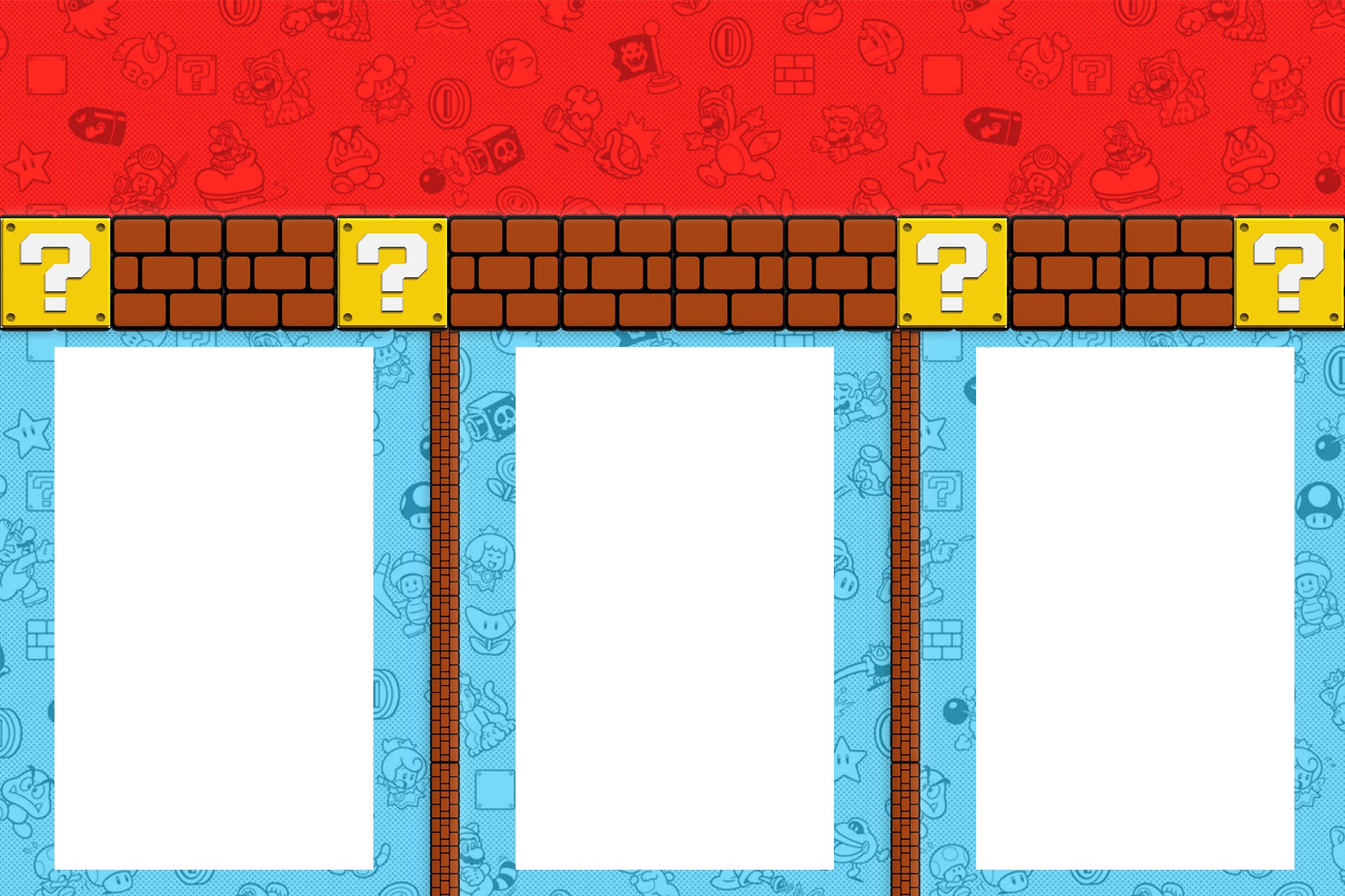 Mario Theme Photo Booth Template 4x6 - Etsy