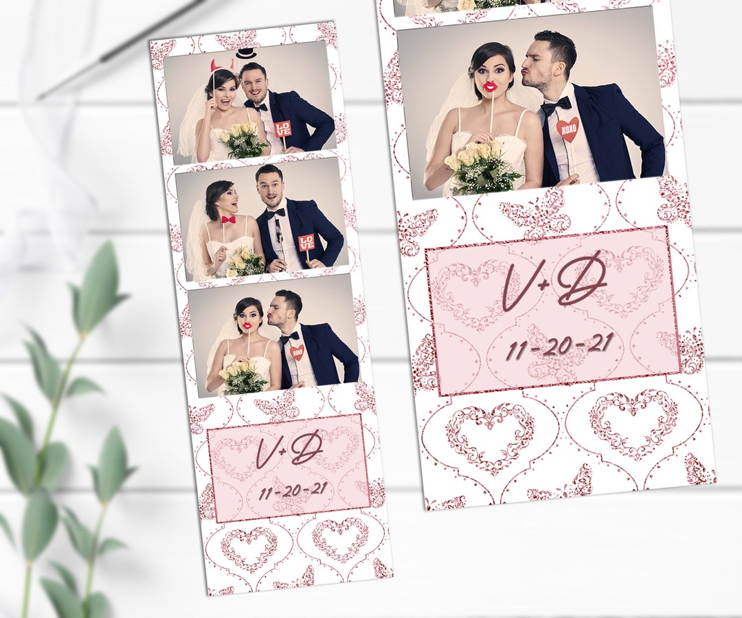 Rose Gold Butterflies Photo Booth Template 2x6 - Etsy
