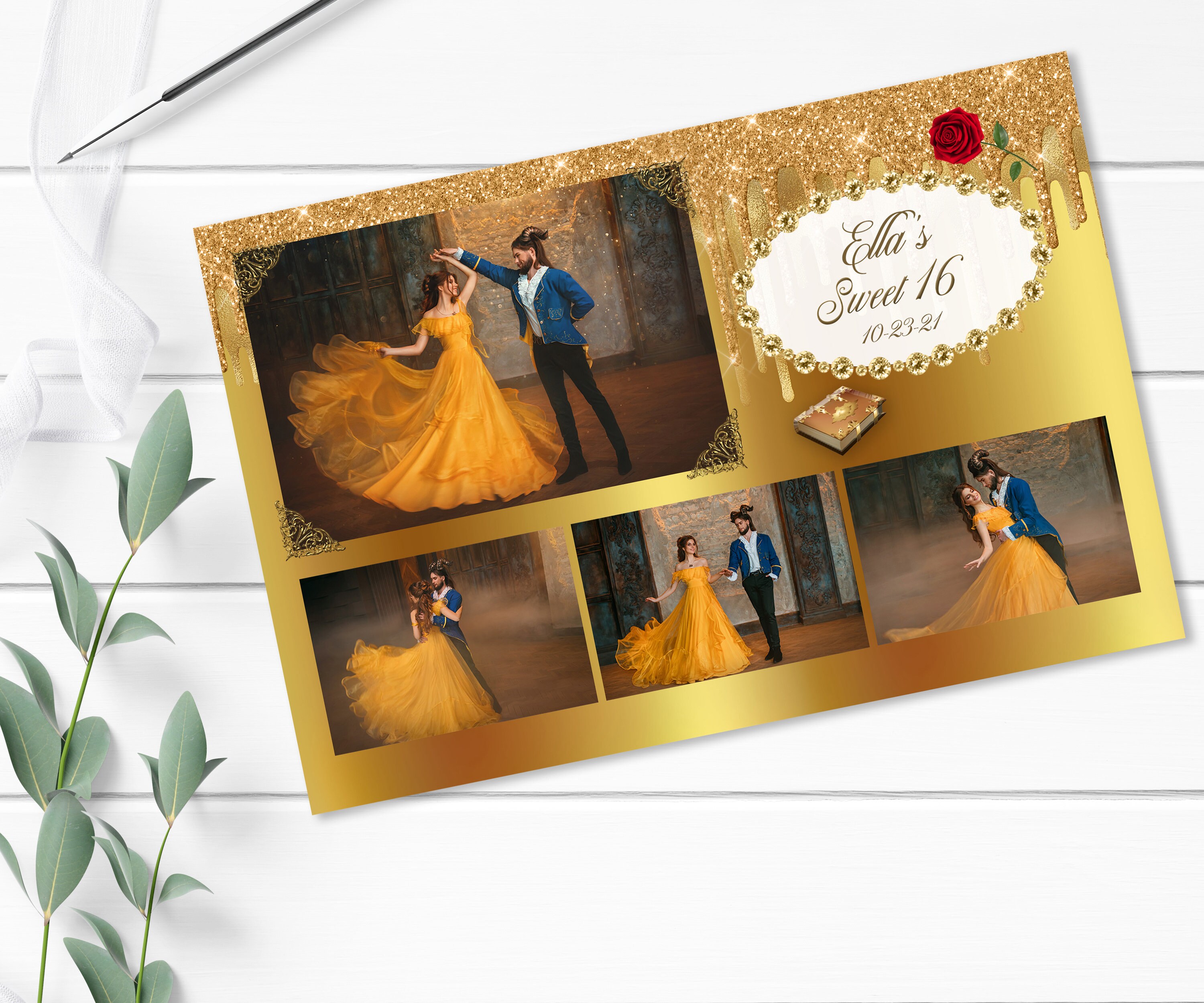 Beauty and the Beast Photo Booth Template 4x6 (instant Download) - Etsy