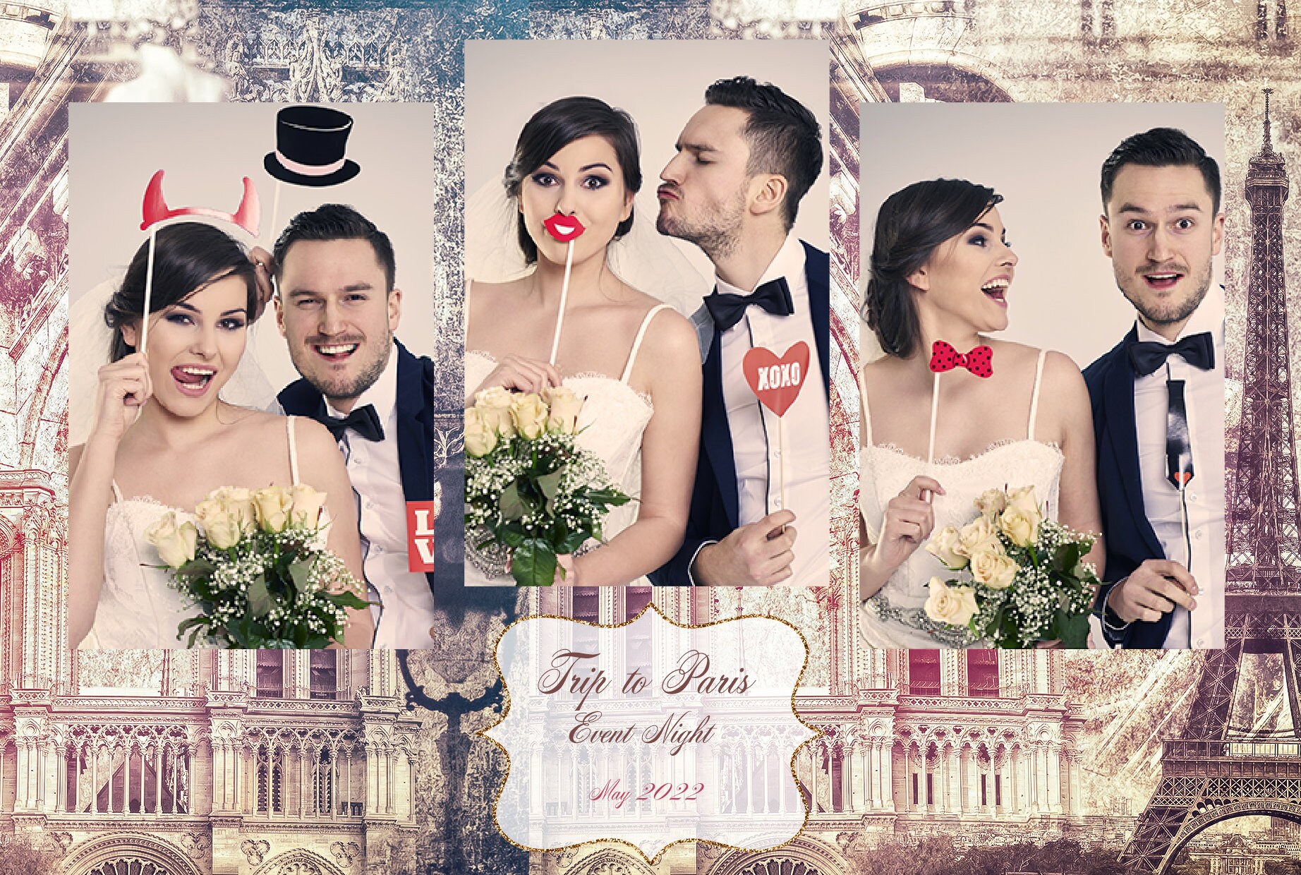 Paris Photo Booth Template 4x6 - Etsy